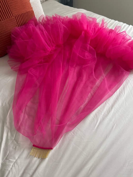 Accessories | Hot Pink Tulle Bridal Veil | Poshmark